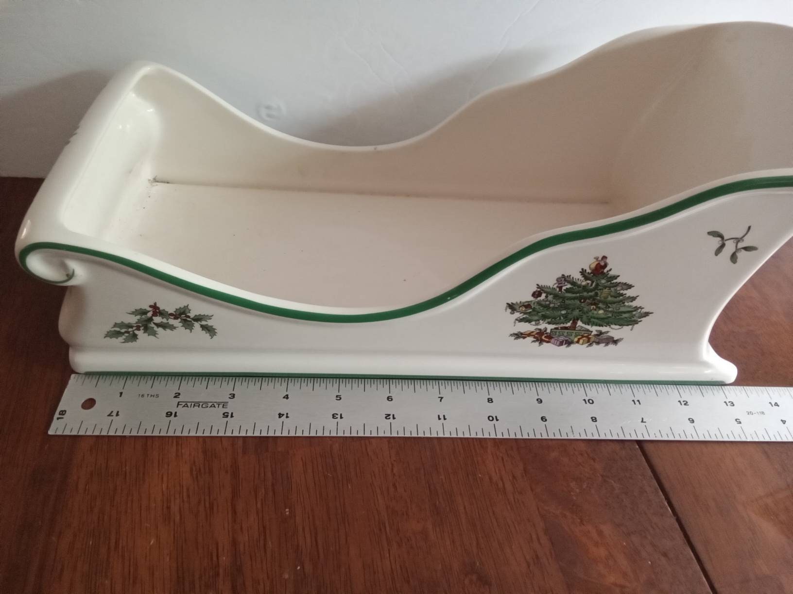 RARE Find Spode Christmas Tree 13-1/2" Large Sleigh Centerpiece With ...