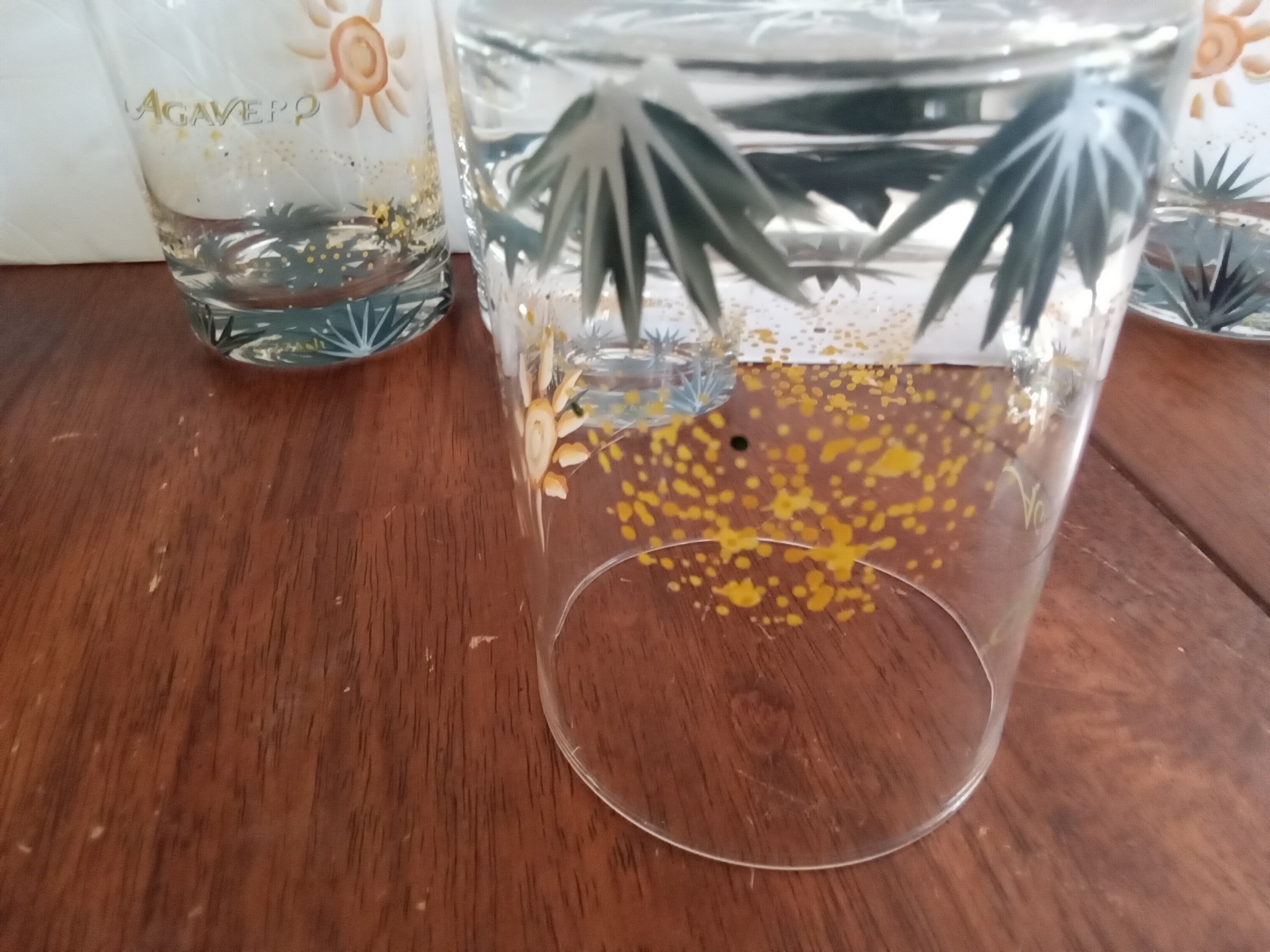 Agavero Tequila Rocks Glass Hand Painted Debbie Arbizanni Limited ...