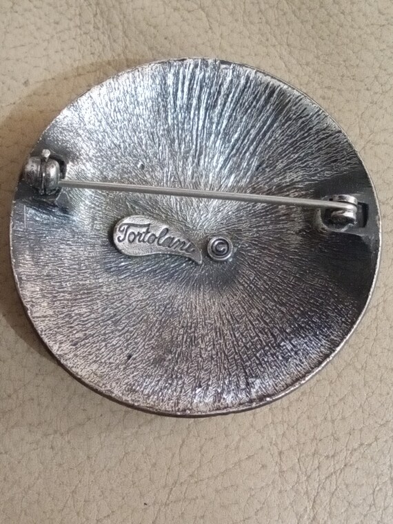 Tortolani Celestial Brooch - Vintage Silver Tone Moon… - Gem