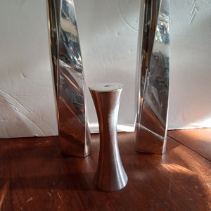 Nambe Candlesticks Twist by Fred Bould Set of 2 and 1 Salt Shaker From ...