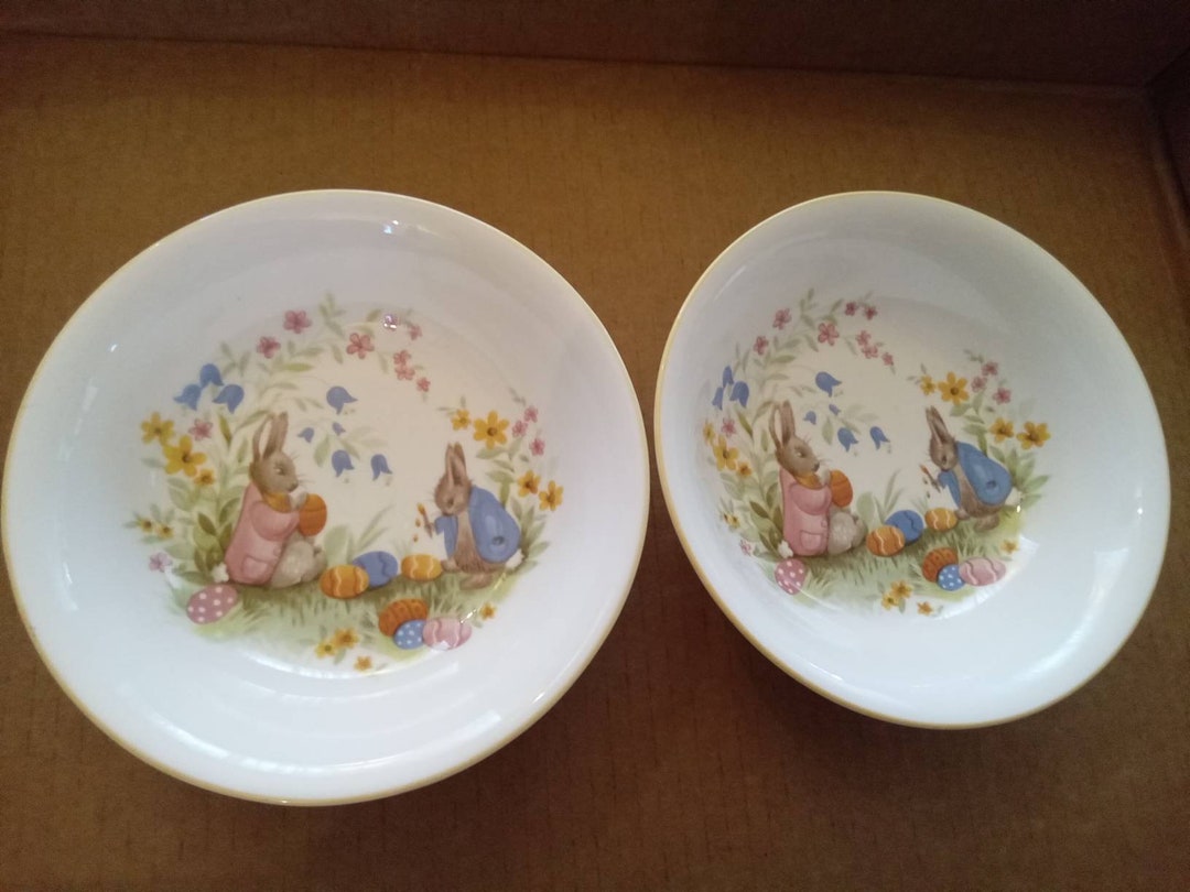 Vintage Elizabethan Bobtails Children's Ceramic Two Bowls, Cute Bunny ...