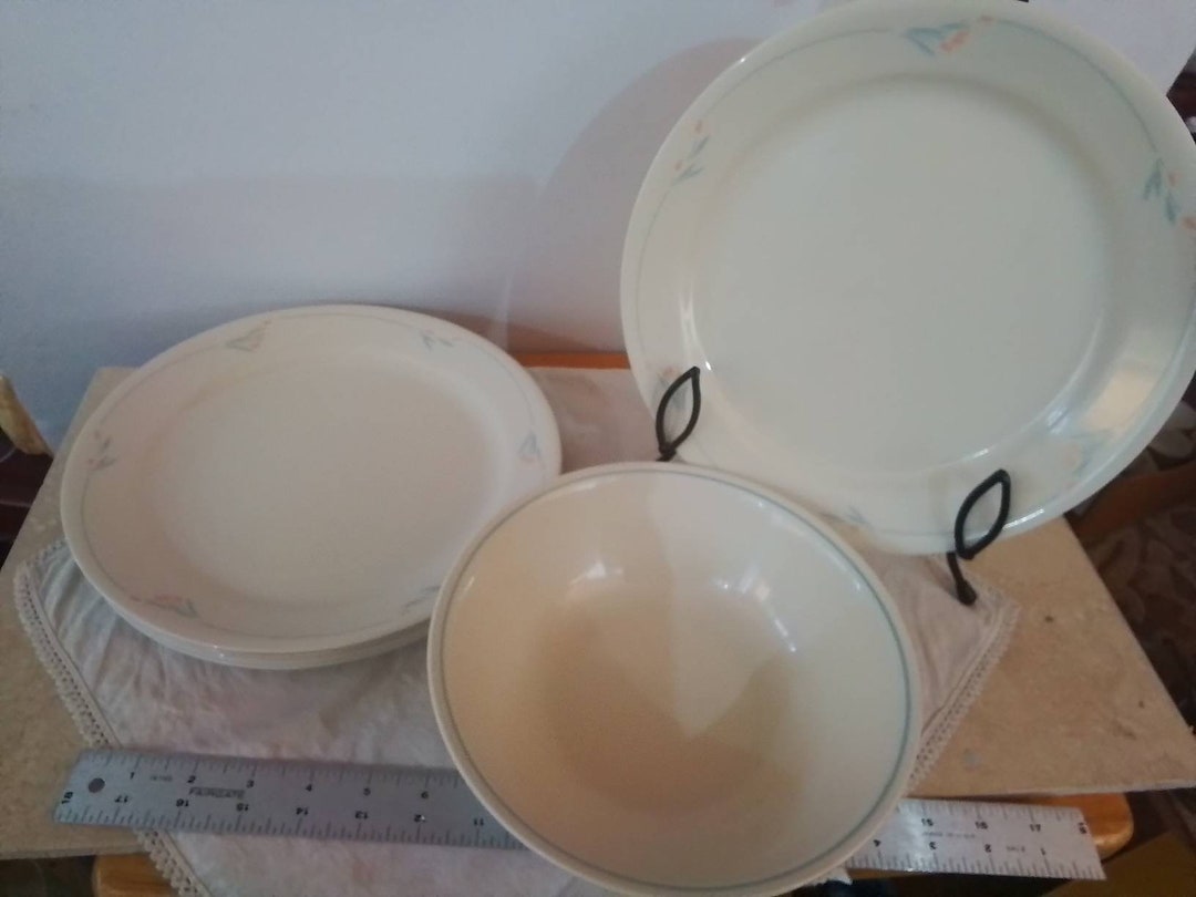 Corelle Windflower (peach Tulips) Dinnerware Pieces 6 Dinner Plates, 1 ...