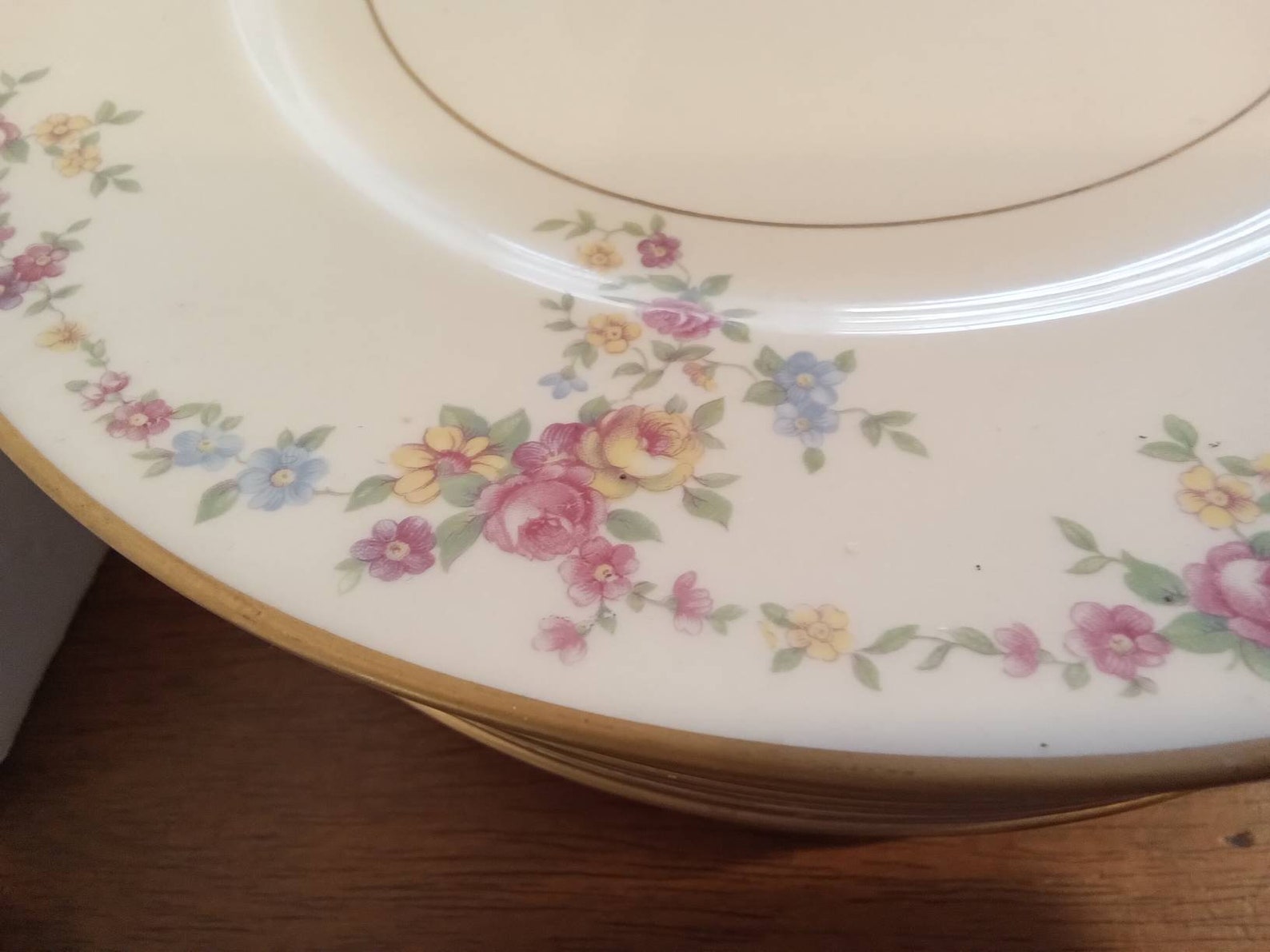 Vintage Lamberton Ivory China Peggy Shippen Floral Ring Bread and ...
