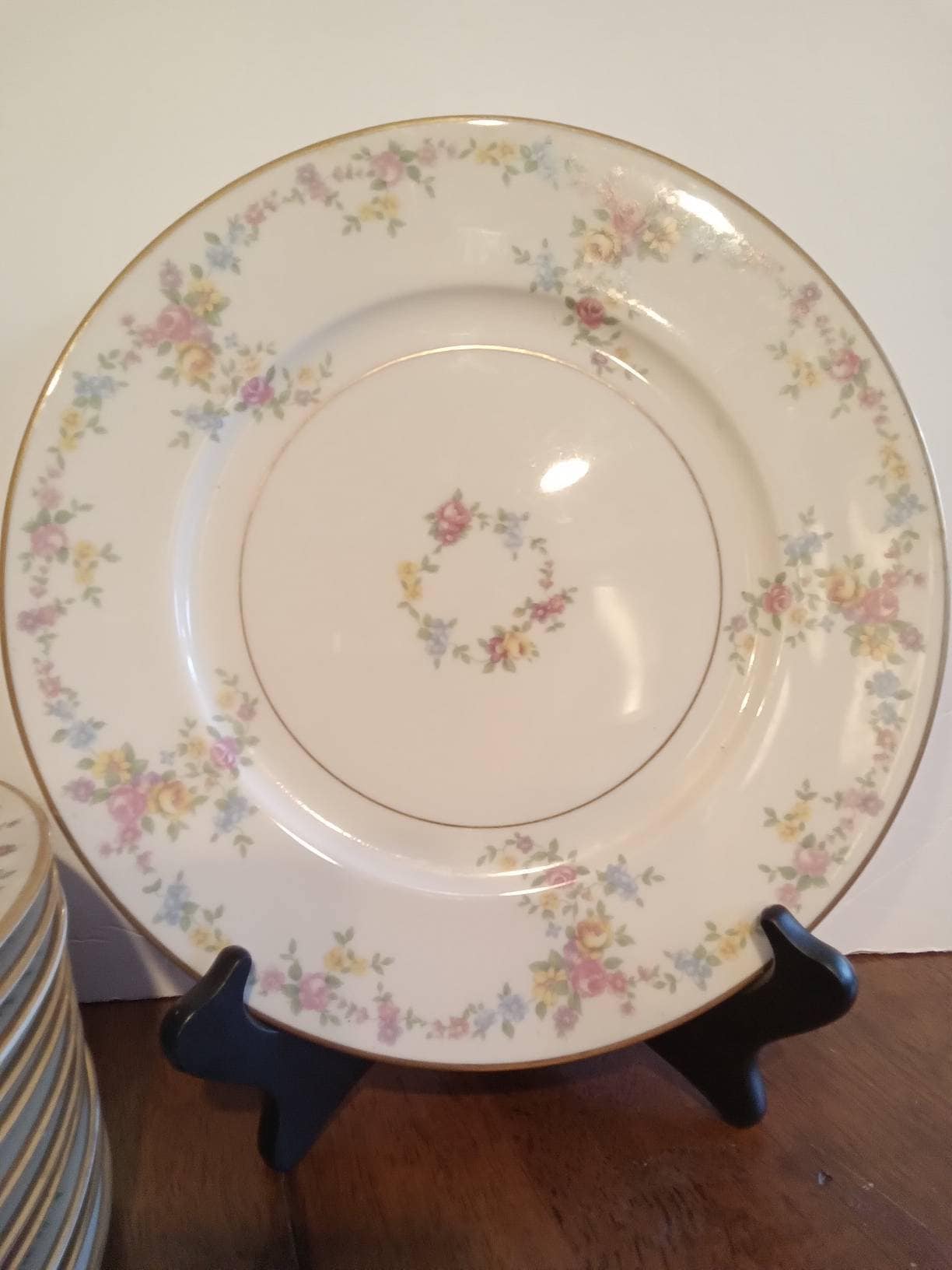 Vintage Lamberton Ivory China Peggy Shippen Floral Ring Bread and ...