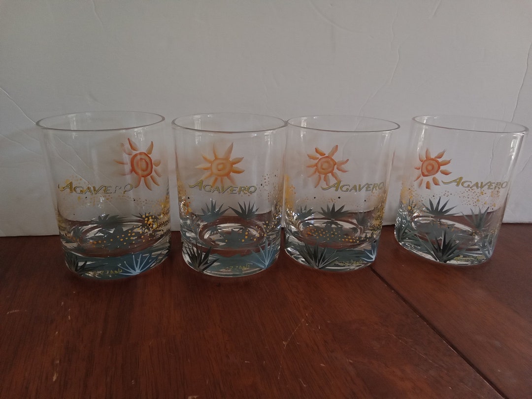 Agavero Tequila Rocks Glass Hand Painted Debbie Arbizanni Limited ...