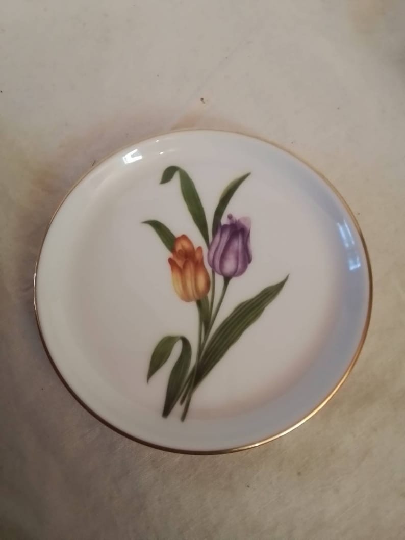 Fuerstenberg Porcelain Floral Coaster Set of 6 -made in West Germany ...