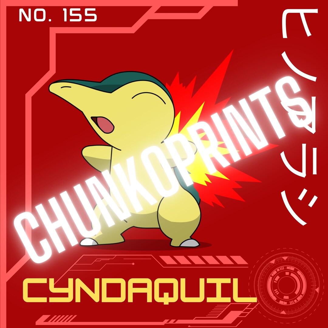 Pokemon Cyndaquil Pokedex Style Vinyl Sticker Red-fire - Etsy