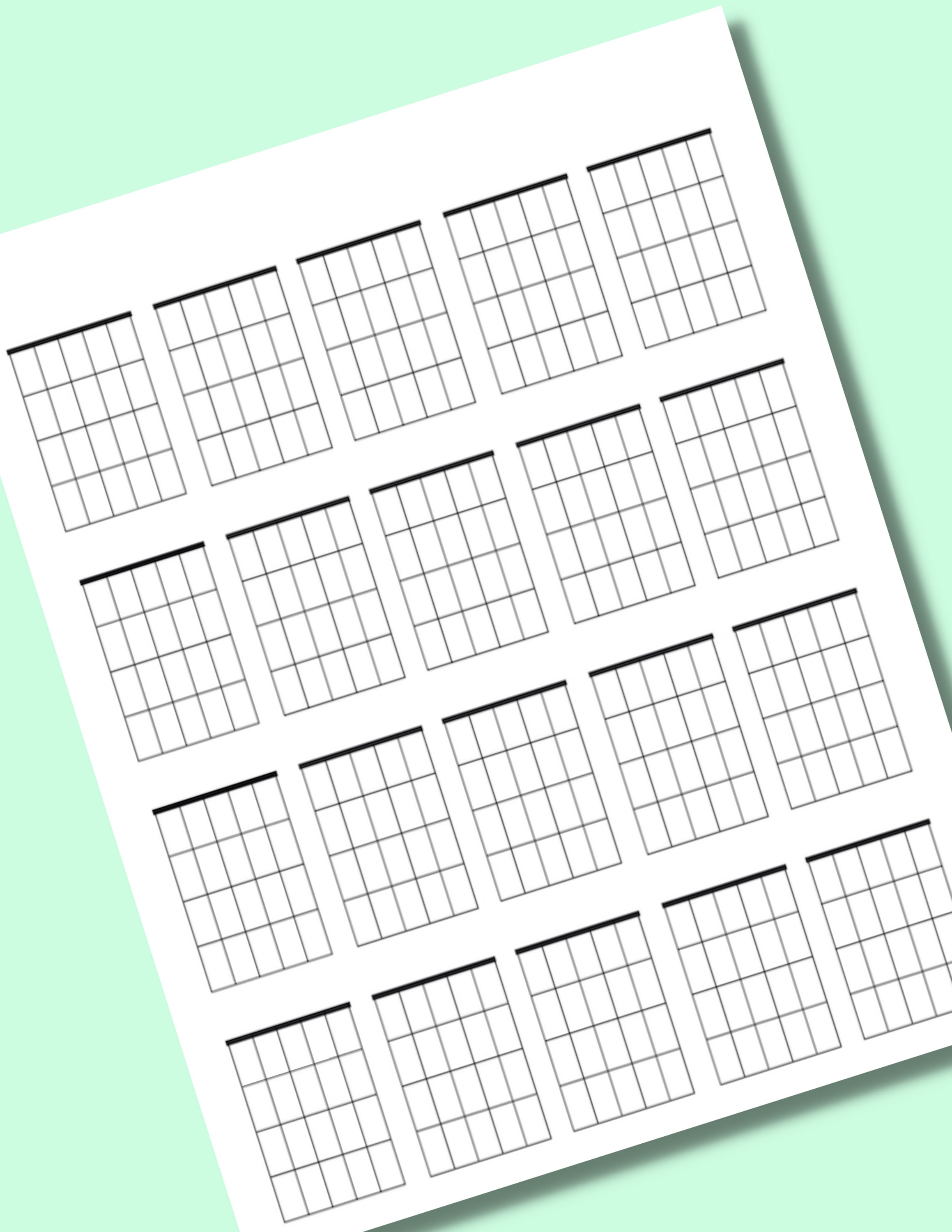 Large Printable Guitar Chord Chart open Chords. Guitar Tab - Etsy