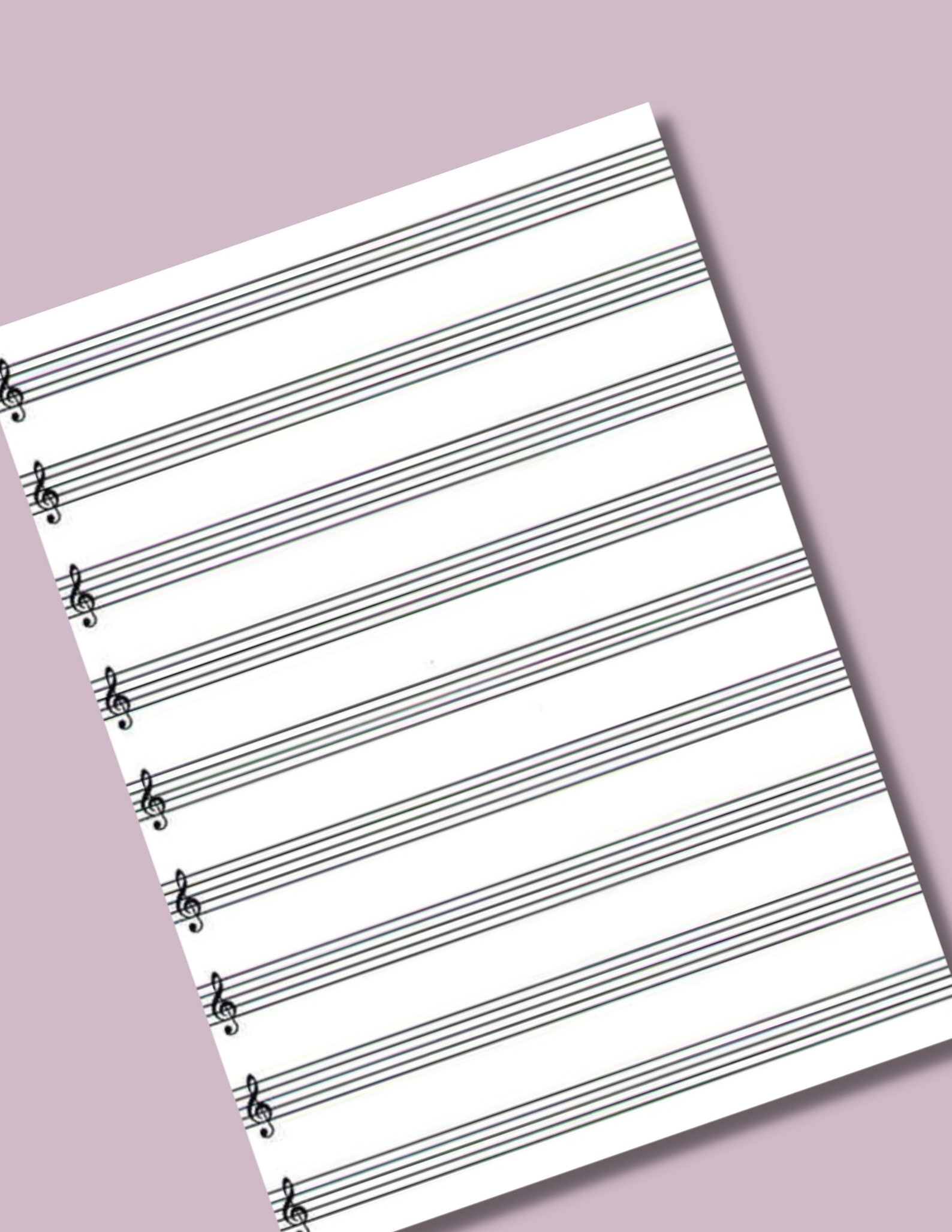 Blank Treble Clef Manuscript Paper. Printable Sheet Music - Etsy