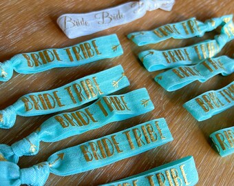 BRIDE TRIBE, Team Bride Wristbands White and Gold & White Bride ...