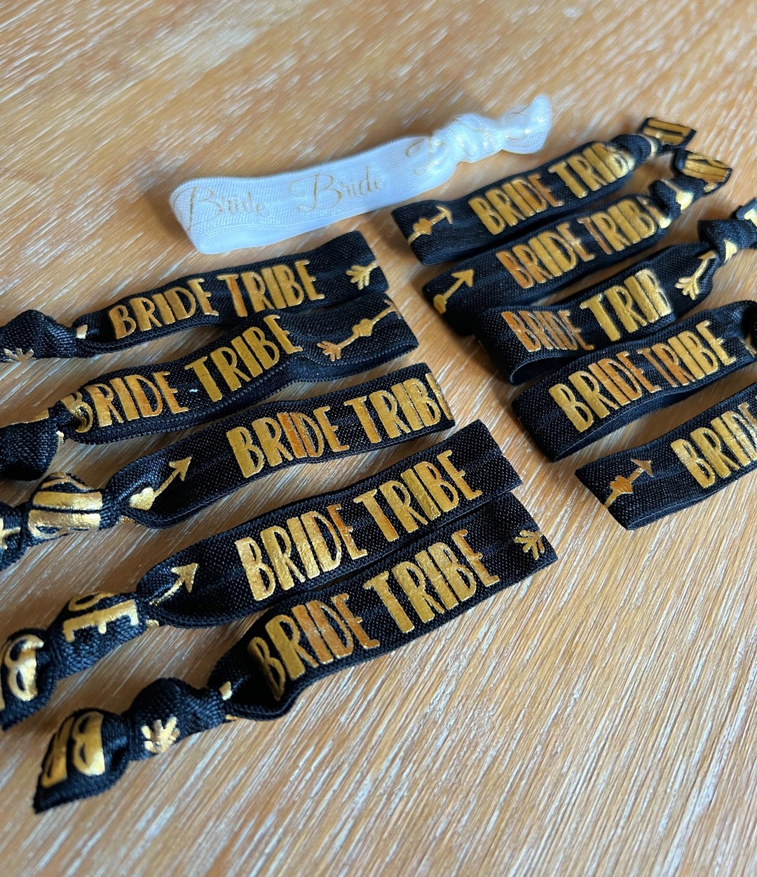 BRIDE TRIBE, Team Bride Wristbands Black and Gold & White Bride ...