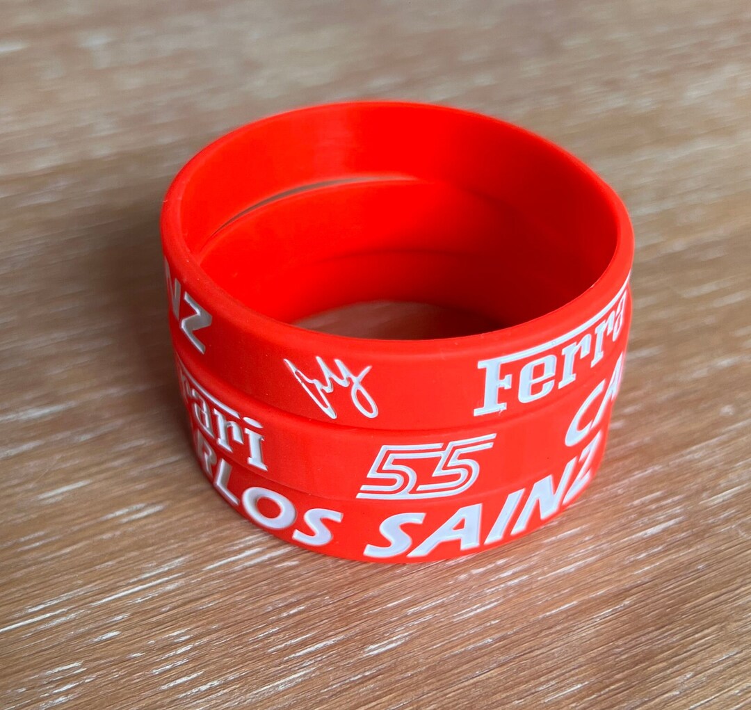 Carlos Sainz F1 Driver Inspired Rubber Wristband, Ferrari / Bracelet ...