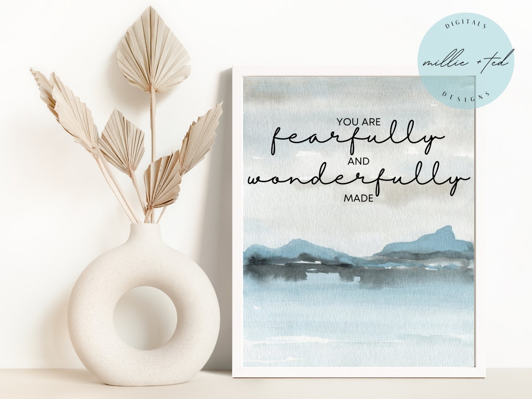 Fearfully and Wonderfully Made, Inspirational Wall Art, Faith Wall Art ...