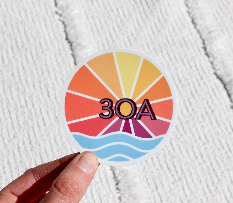 30A Sunrise Circle Sticker, 30A Beach Sticker, 30A Florida Sticker, 30A ...