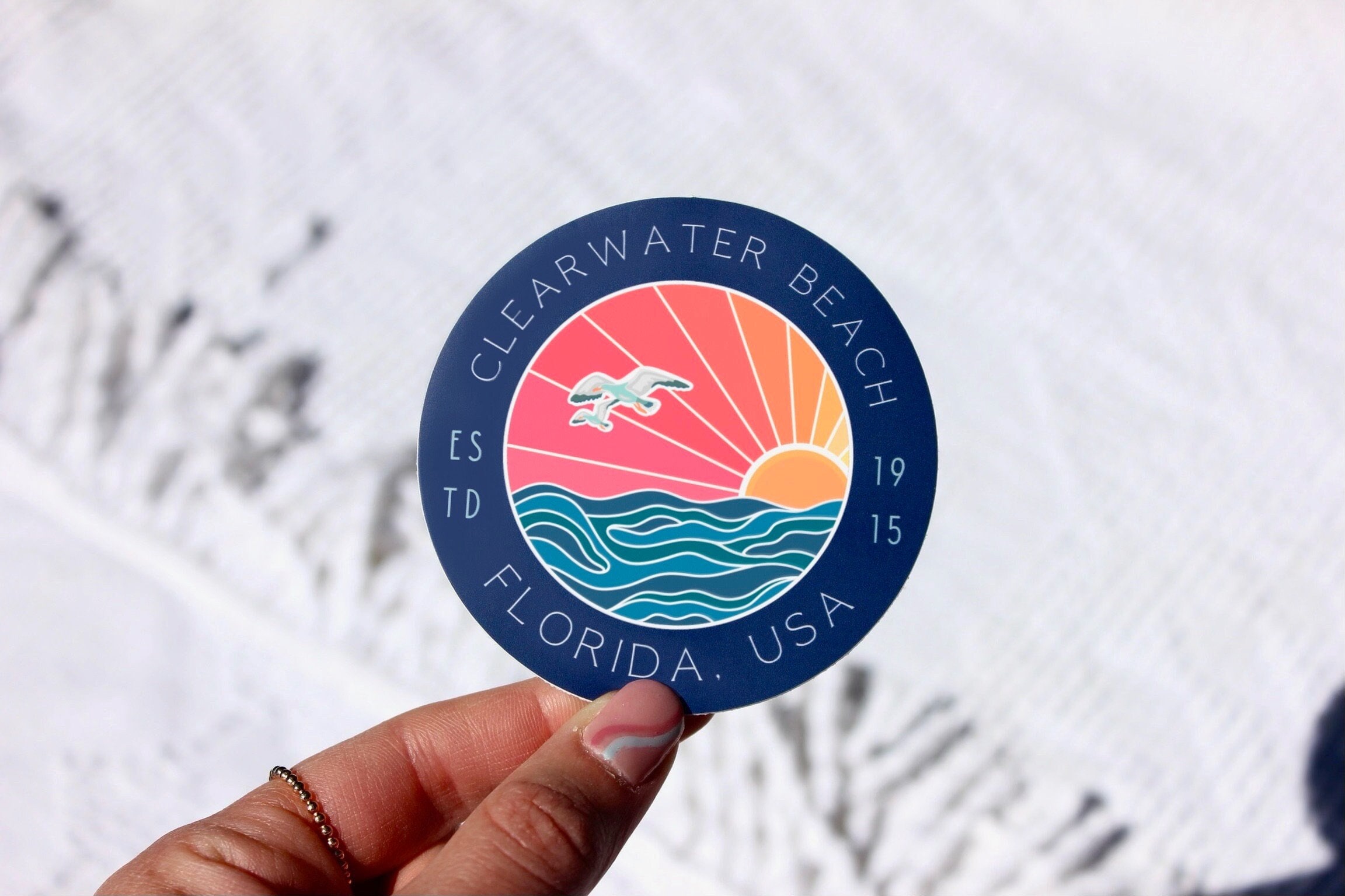 Clearwater Beach Florida Sunset Waterproof Sticker, 3x3 In. - Etsy