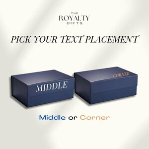 MAGNETIC BOX ONLY Navy Blue Personalized Empty Gift Box With Ribbon ...