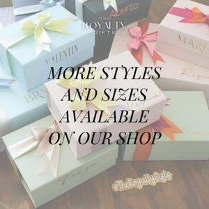 MAGNETIC BOX ONLY Navy Blue Personalized Empty Gift Box With Ribbon ...