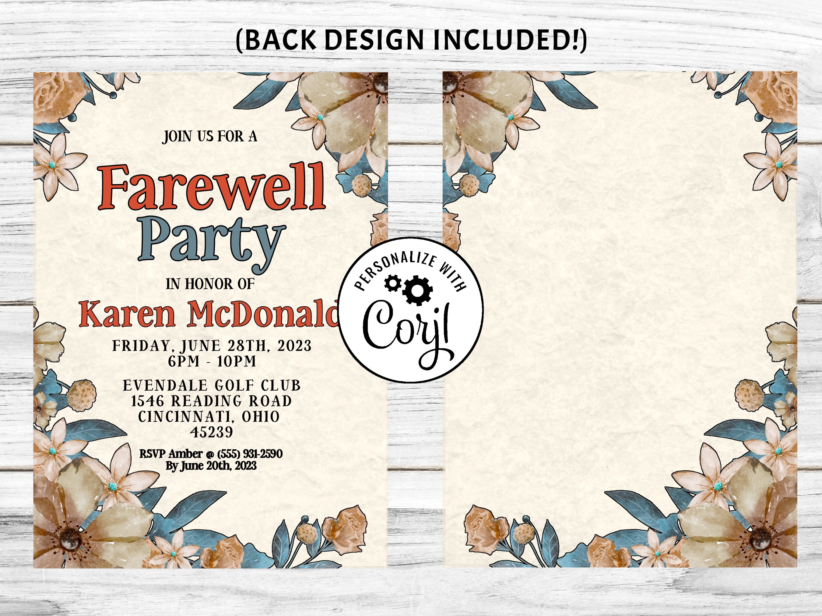 Farewell Party Invitation, Going Away Party Invitation, Retirement ...