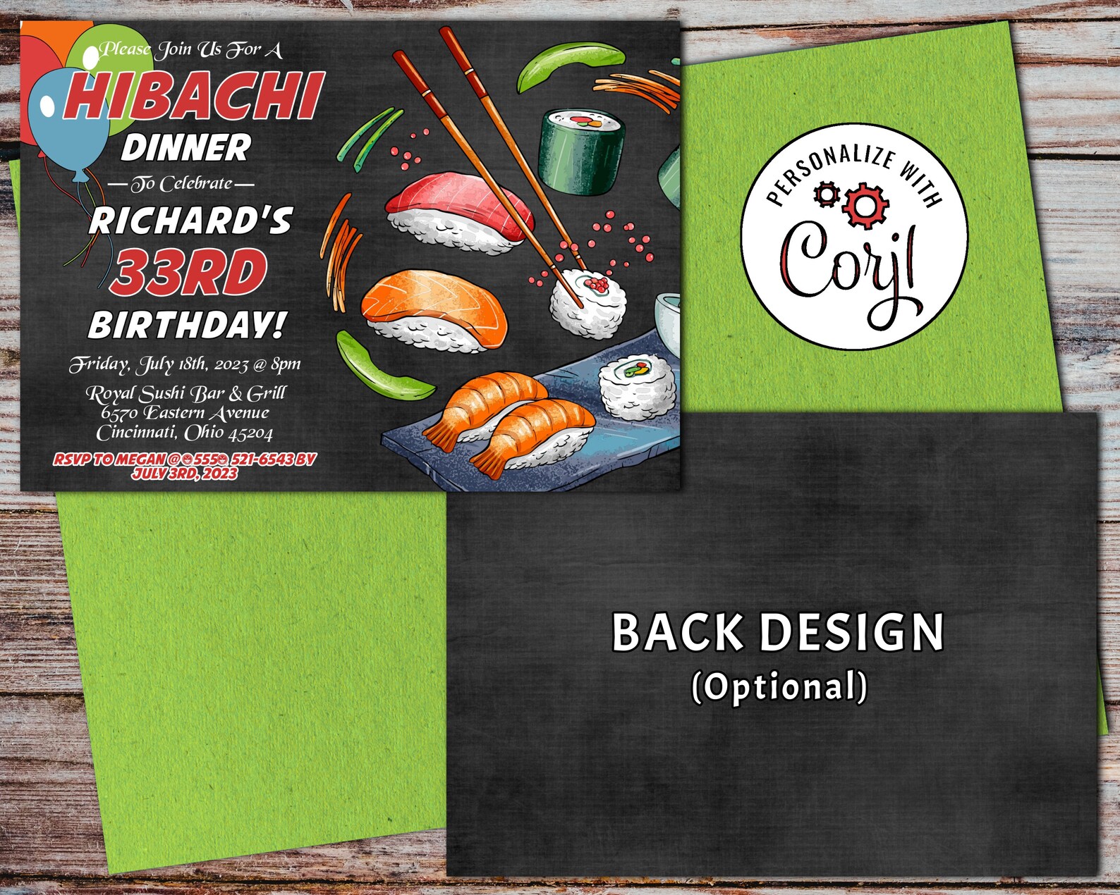 Hibachi Dinner Invitation, Hibachi Dinner Invite, Hibachi Birthday ...