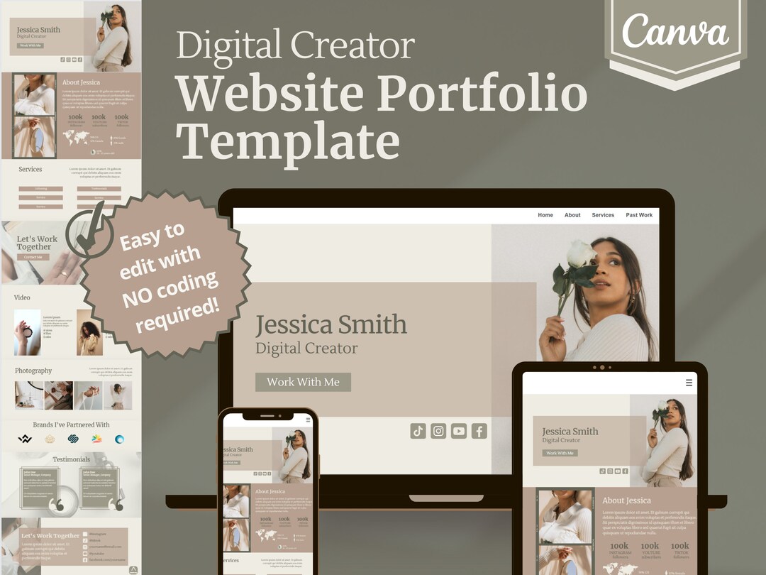 UGC Digital Creator Portfolio, Canva Website Template for Digital ...
