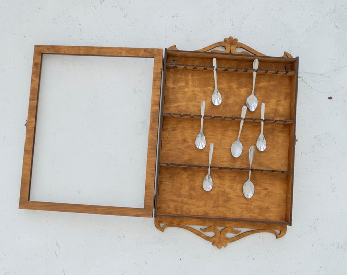 Wood Souvenir Spoon Display Case Wall Hanging Holds 24 Spoons - Etsy