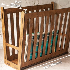Wood Magazine Rack Floor, Magazine Rack Stand, Wooden Bookshelf Small ...