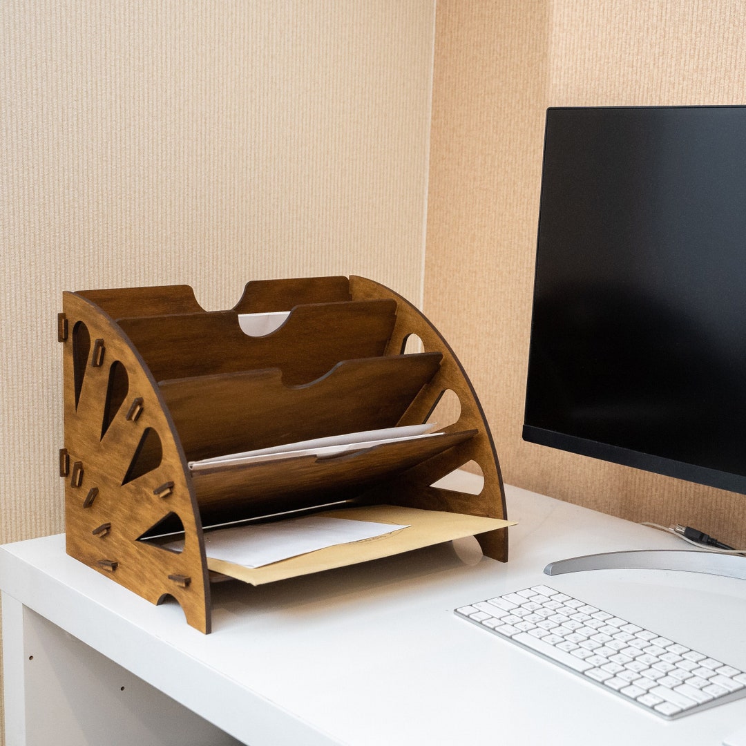 Office Desk Organizer Wood,document Organizer Wood,office Desktop ...