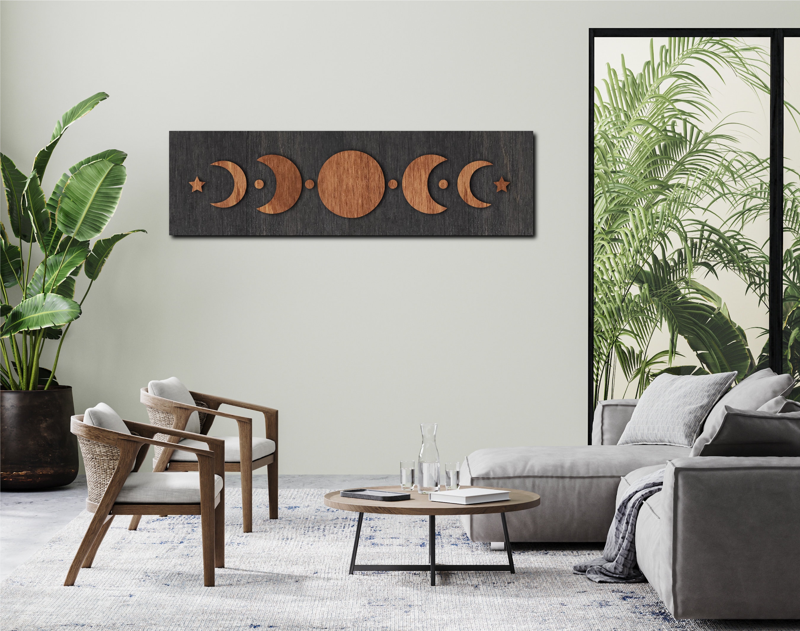 Moon Phases Wood Wall Art Moon Phase Wood Sign Moon Wooden - Etsy