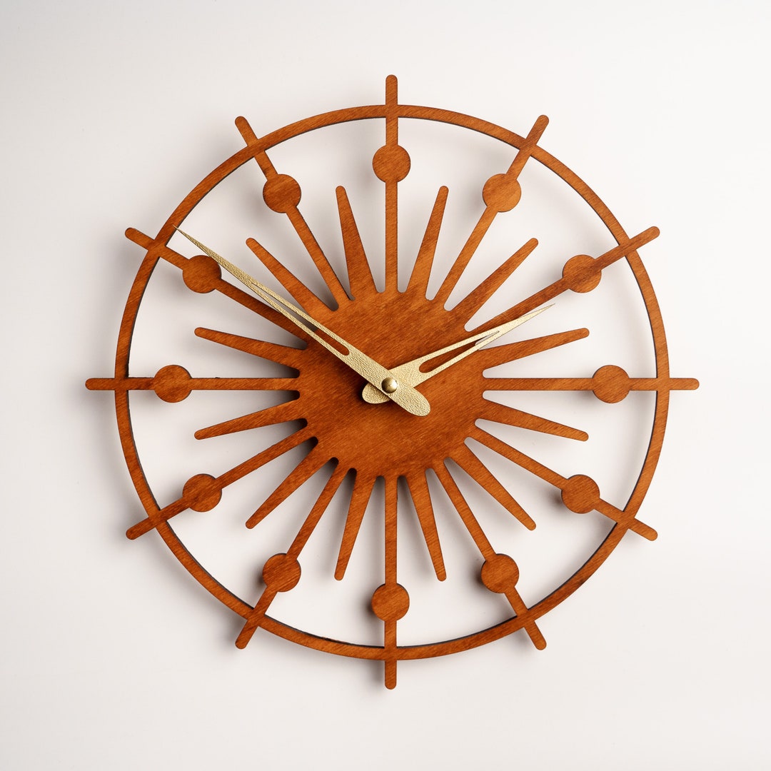 Sun Rays Wall Clock, Sun Wall Clock, Sunburst Wall Clock, Geometric ...