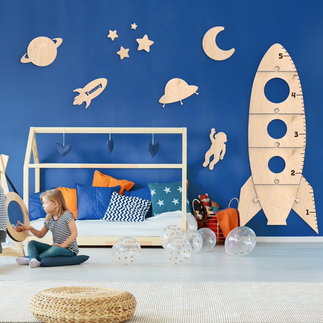 Rocket Growth Chart, Growth Chart Wood, Kids Growth Chart for Wall ...
