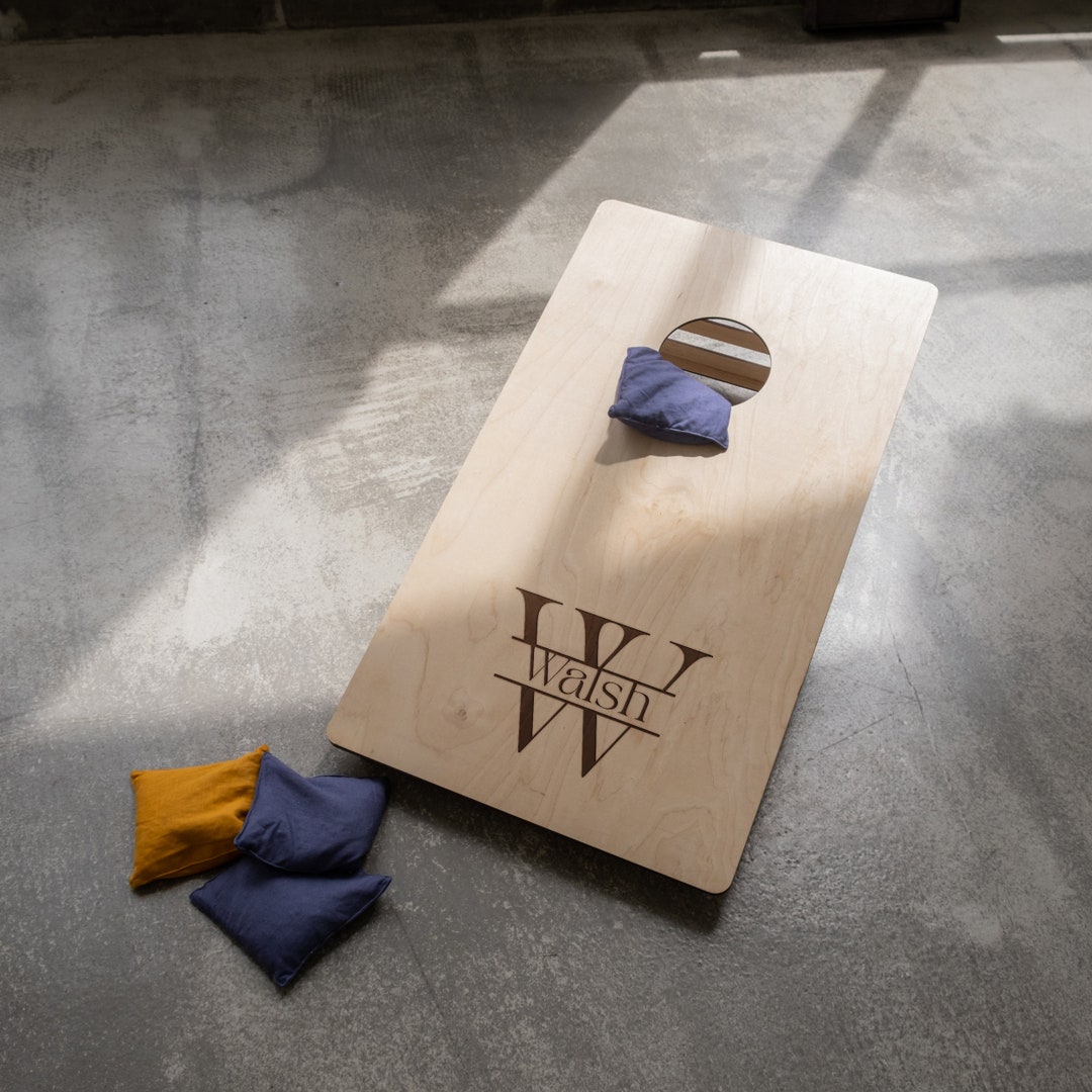 Personalized Cornhole Boards With Bags, Custom Cornhole Set, Monogram ...