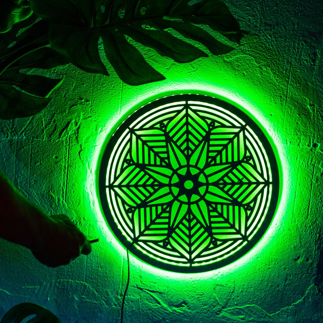 Mandala Led Wall Art Mandala Light Sign Mandala Neon Wall - Etsy
