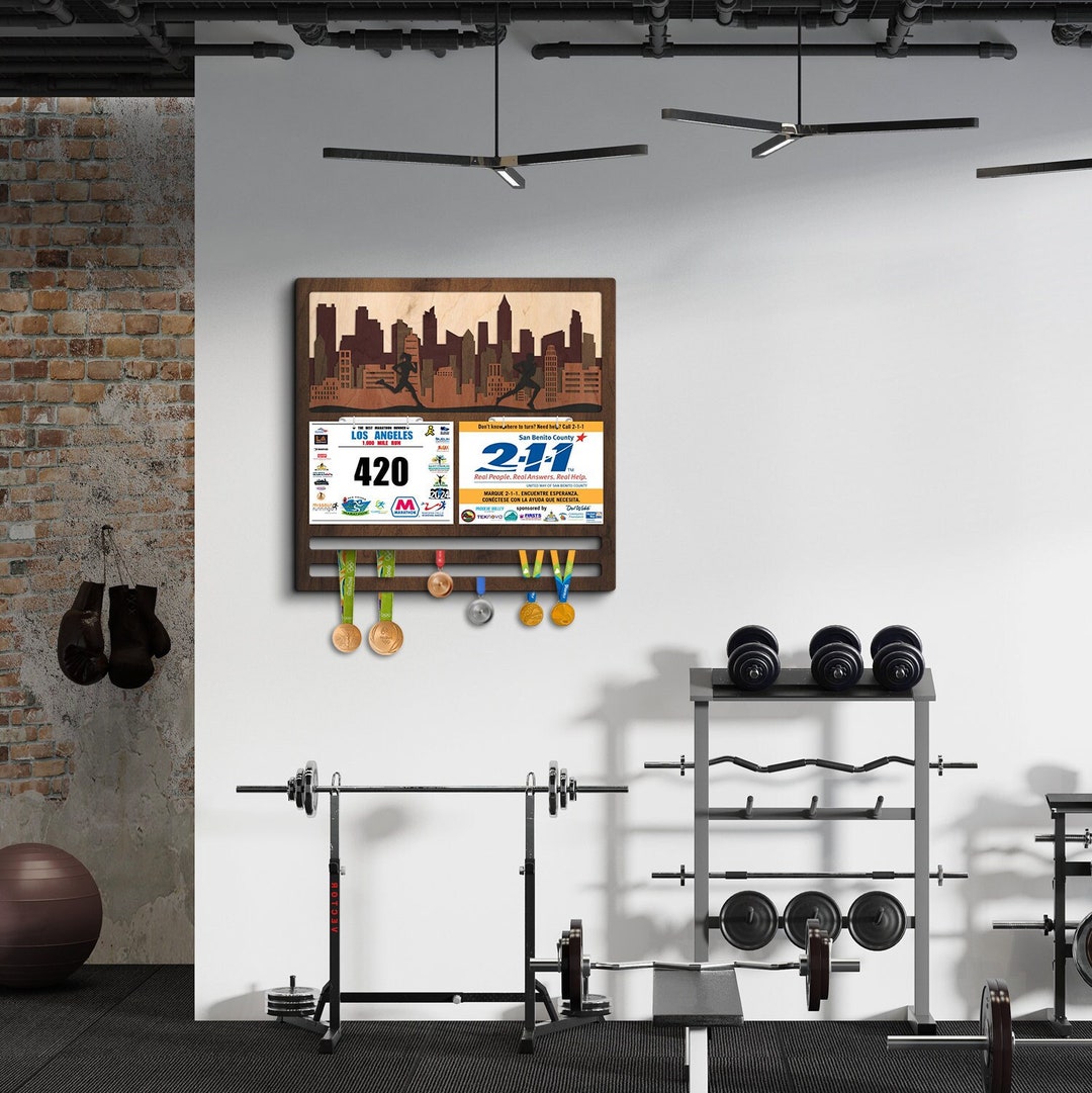 Running Medal and Bib Holder,marathon Medal Display,race Medal Hanger ...