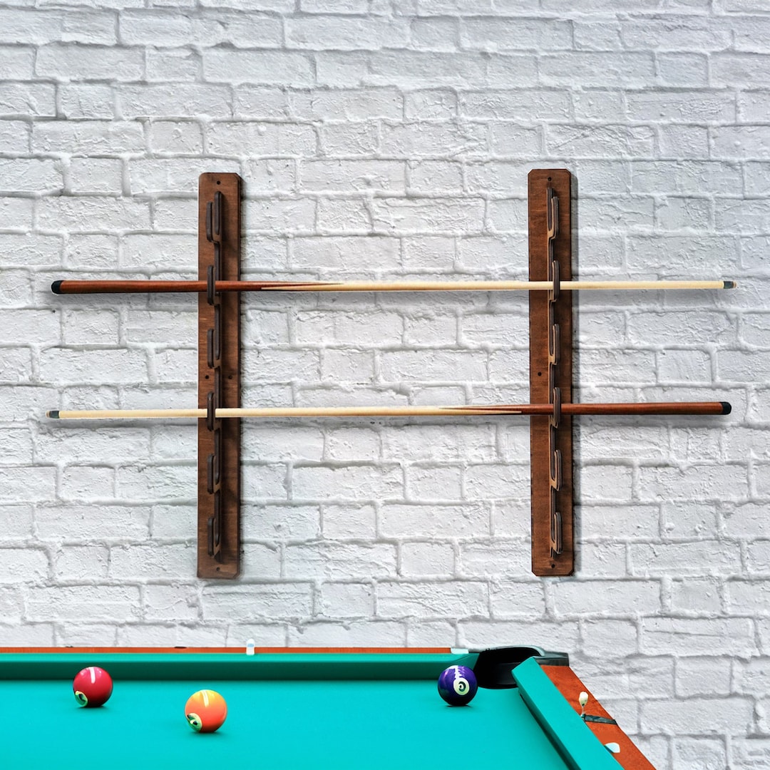 Cue Hanger, Pool Cue Holder, Cue Wall Rack, Wood Cue Hanger, Billiard ...