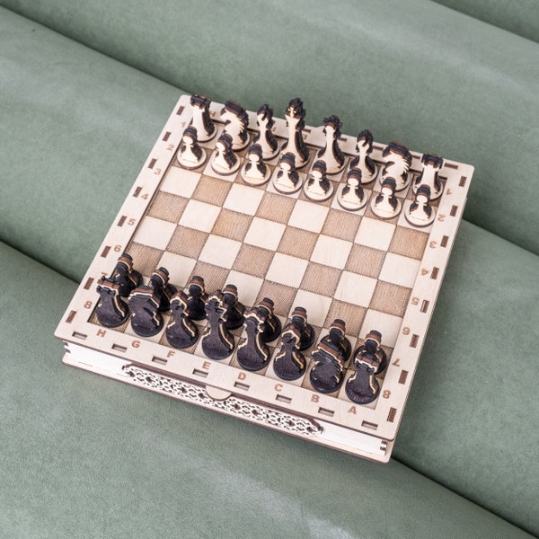 Chess Set With Storage Drawer - Etsy