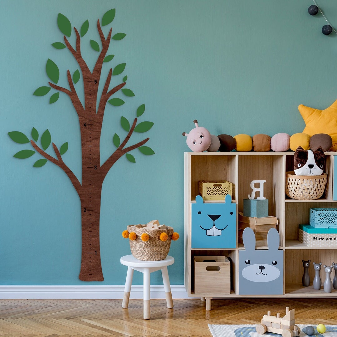 Tree Growth Chart, Wooden Growth Chart Kids, Kids Growth Ruler, Custom ...
