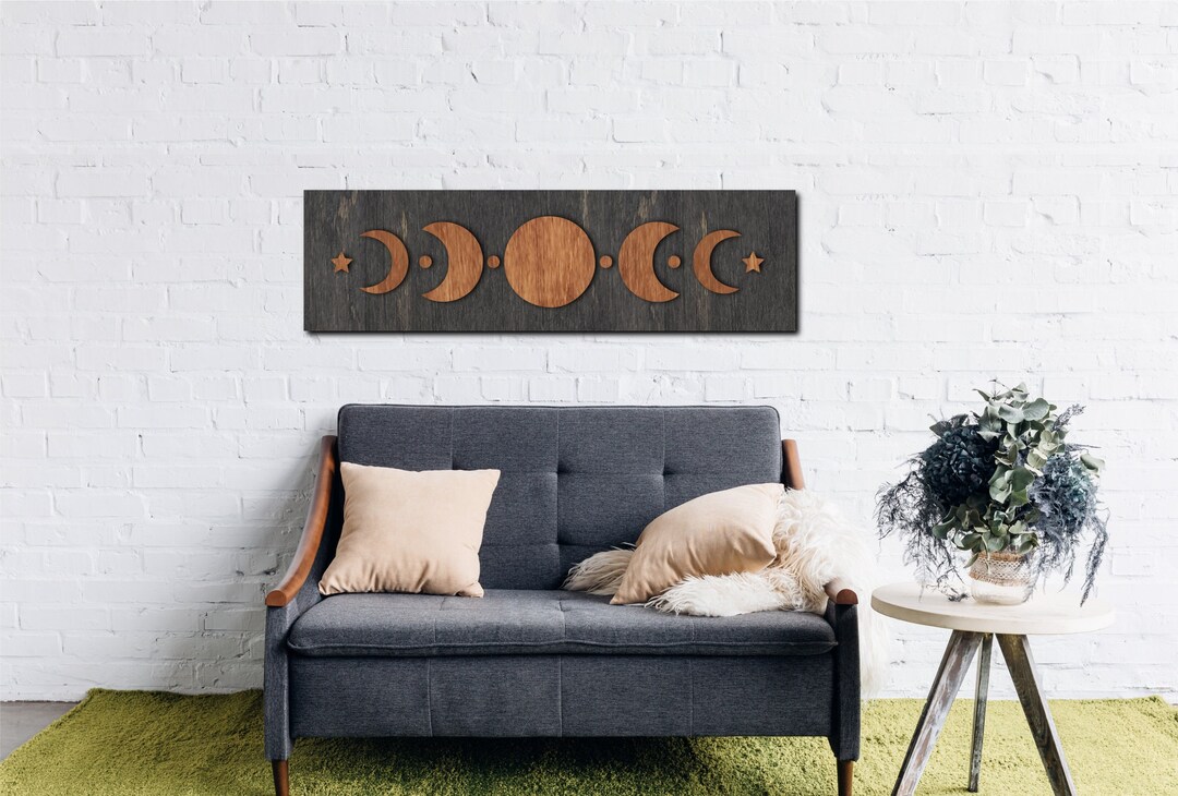 Moon Phases Wood Wall Art, Moon Phase Wood Sign, Moon Wooden Sign, Moon Phases Wall Decor,rustic ...