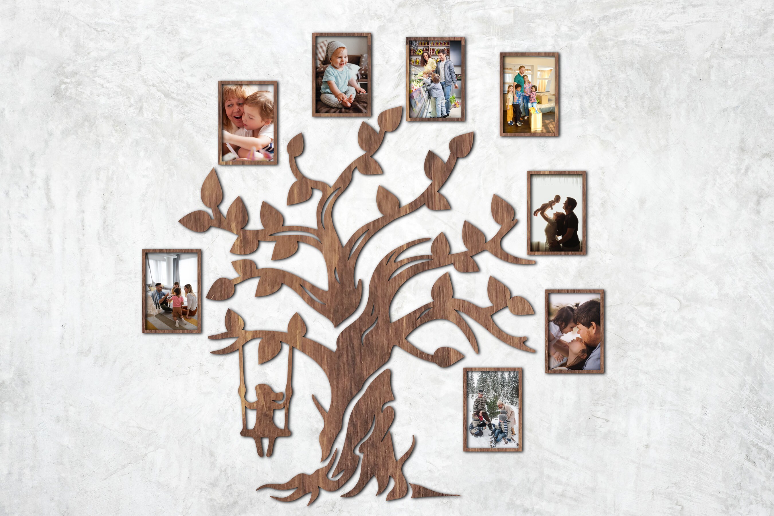 Family Tree With Photos Family Tree Wood Frame Family Tree - Etsy