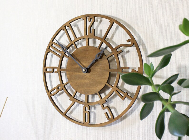 Wood Wall Clock With Numbers Modern Wall Clock With Numbers - Etsy