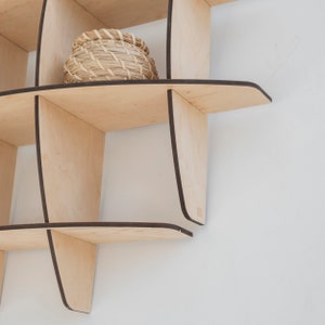 Sphere Shelf Wall Mount, Geometric Wall Shelf, Floating Wood Shelves ...