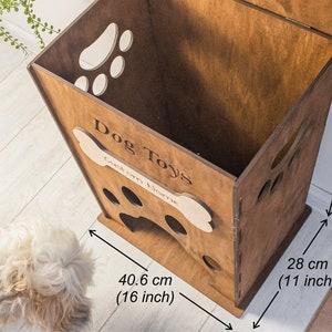 Dog Toy Box Wood, Personalized Dog Toy Box, Dog Toy Box for Small Dogs ...