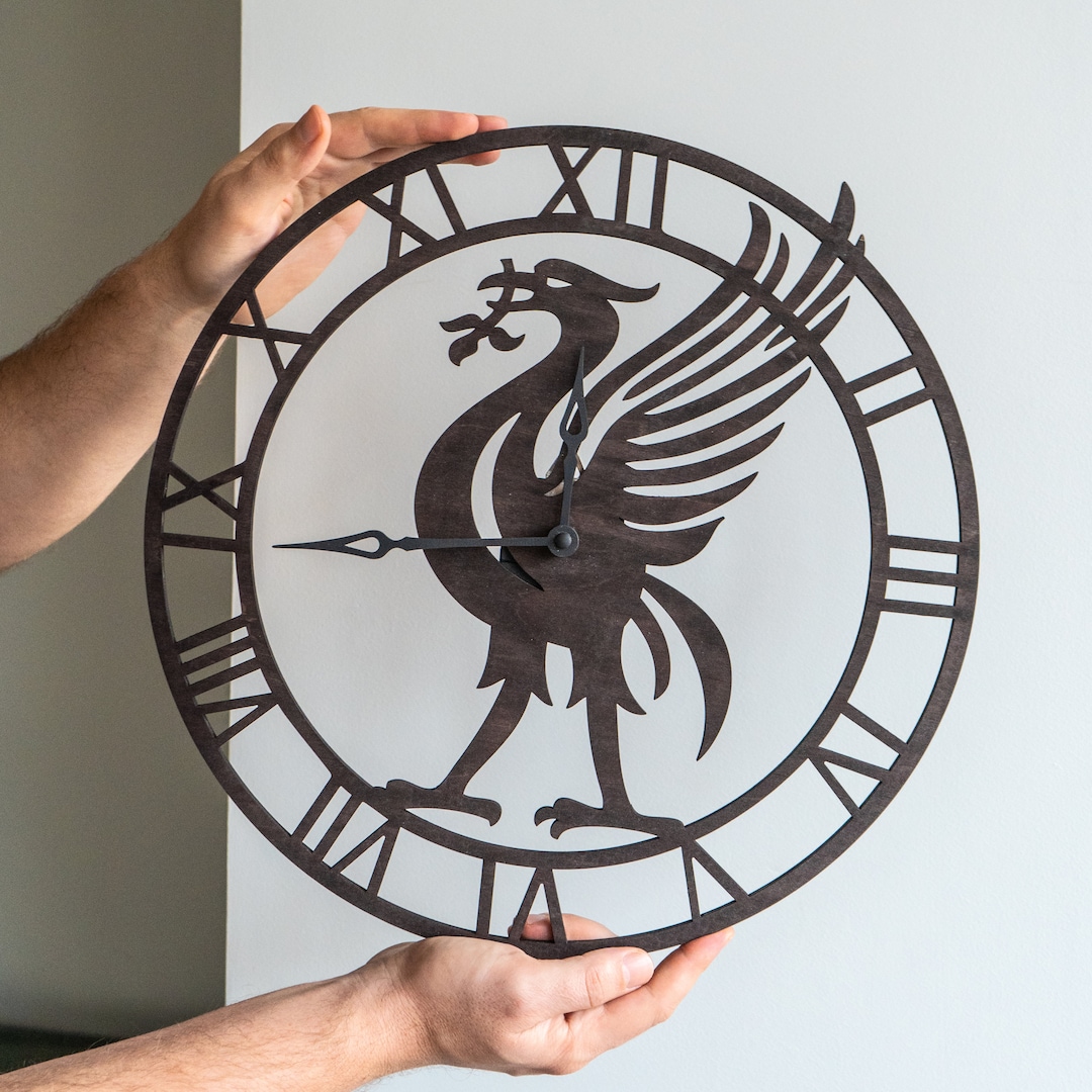 Liverpool Clock, Liverpool Wood Clock, Liverpool FC Wall Art, Liverpool ...
