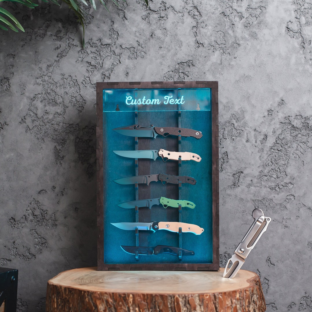 Personalized Knife Display Case, Knives Holder for Wall, Knife Led ...