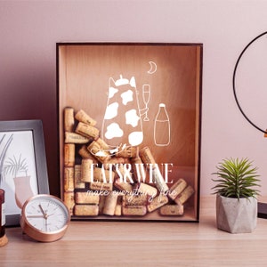 Wine Cork Shadow Box, Wine Cork Holder, Personalized Wine Cork Holder ...
