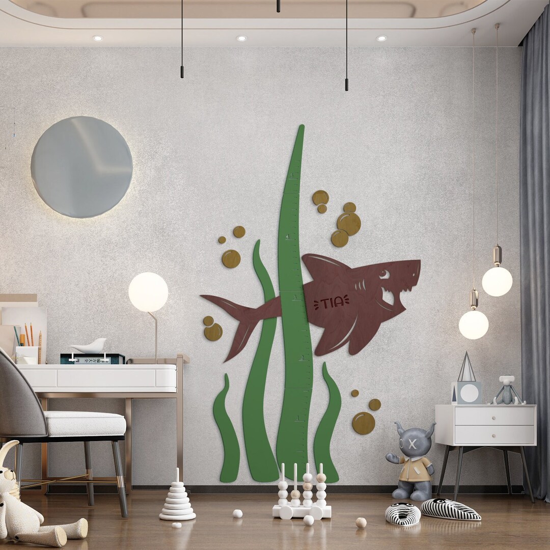 Shark Growth Chart Nautical Growth Chart Algae Growth Chart - Etsy