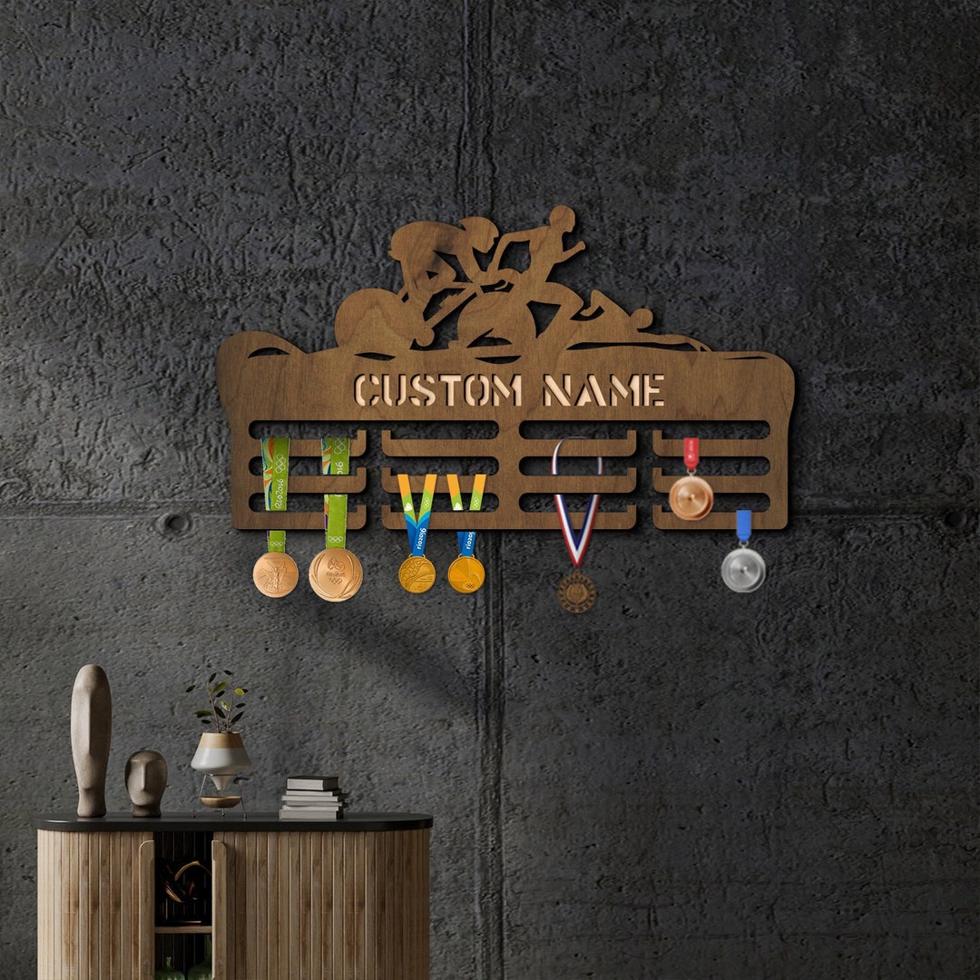 Personalized Medal Holder, Sports Award Display, Custom Medal Hanger ...