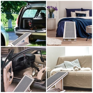 Wood Dog Ramp, Pet Ramp for High Bed, Modern Dog Ramp, Custom Pet Ramp ...