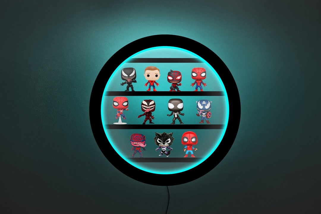 Wooden Figure Led Shelf, Mini Figures Display Case Led, Collectible ...