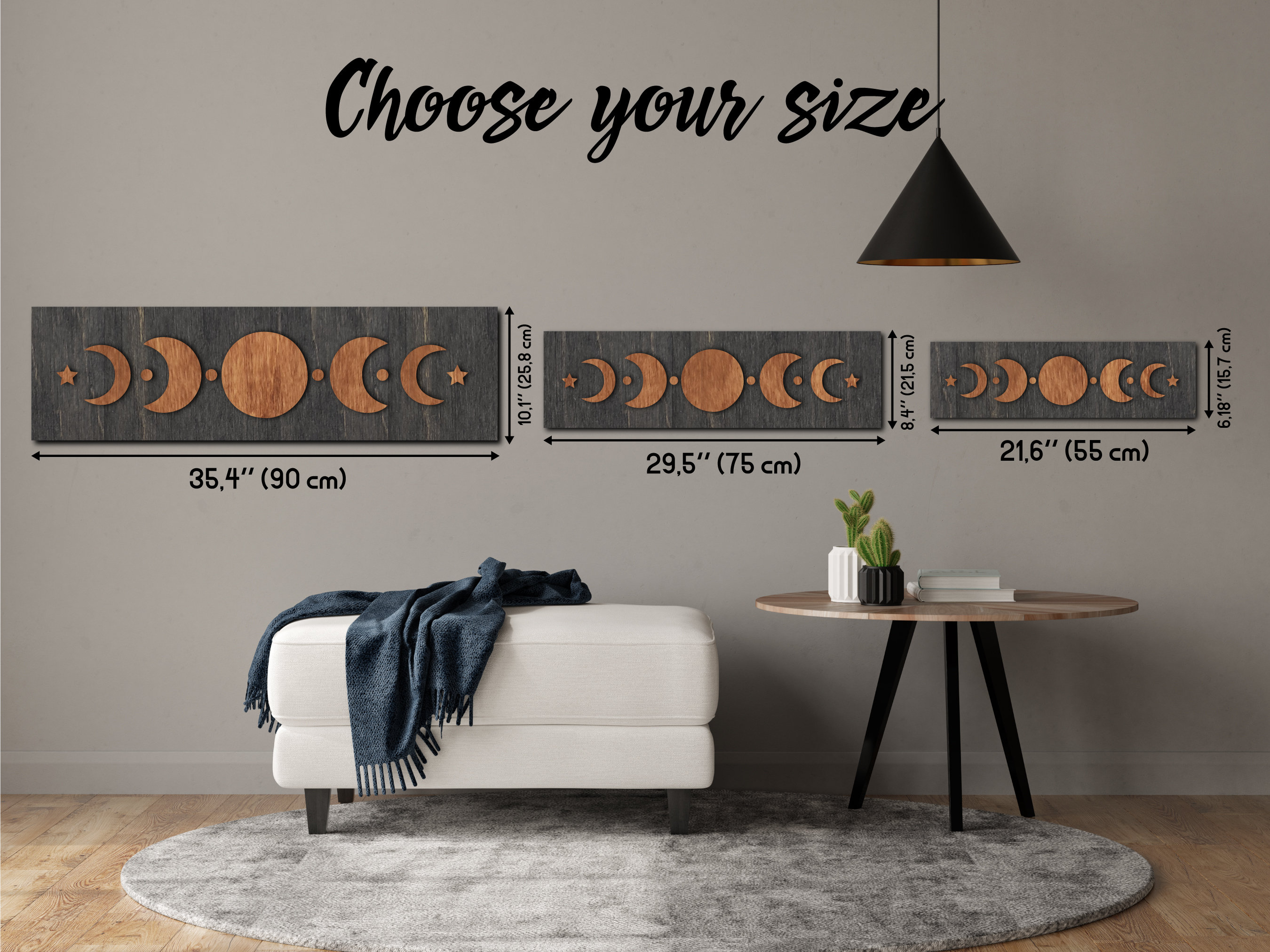Moon Phases Wood Wall Art Moon Phase Wood Sign Moon Wooden - Etsy