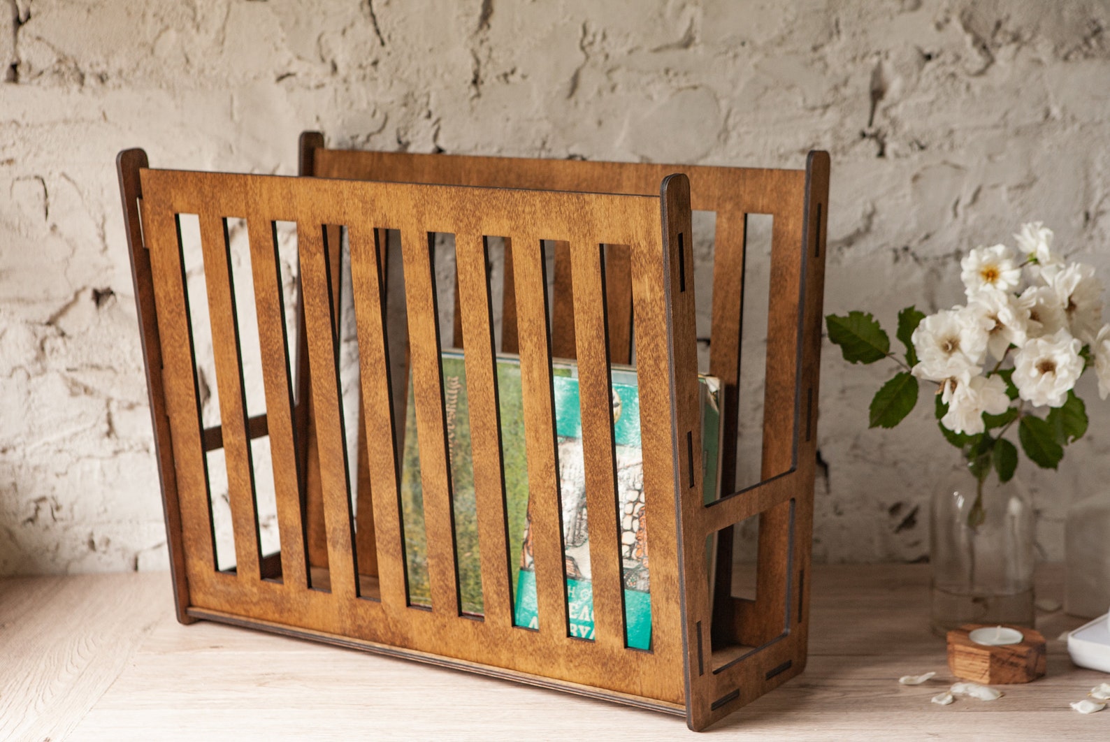 Wood Magazine Rack Floor Magazine Rack Stand Wooden - Etsy